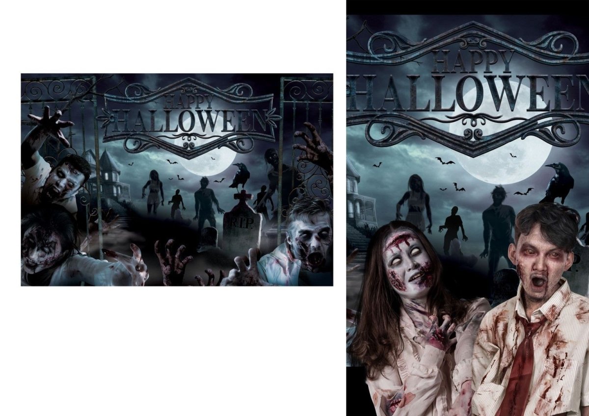 Halloween Deurposter Zombies 1,5m – Partywinkel